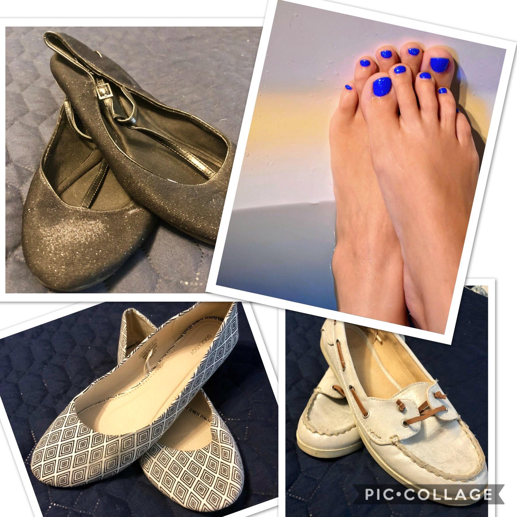 Who wants first dibs on these heavily worn flats....they are all drenched in my sweet nectar ...