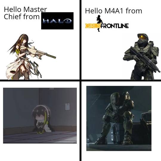 When Cinnamon roll(M4A1) meets Chief | Scrolller