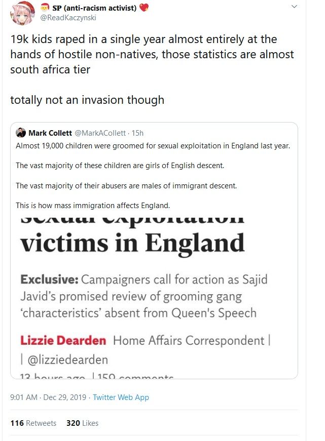 White-privilege: 19,000 almost all white British girls raped over the last year by immigrants ...