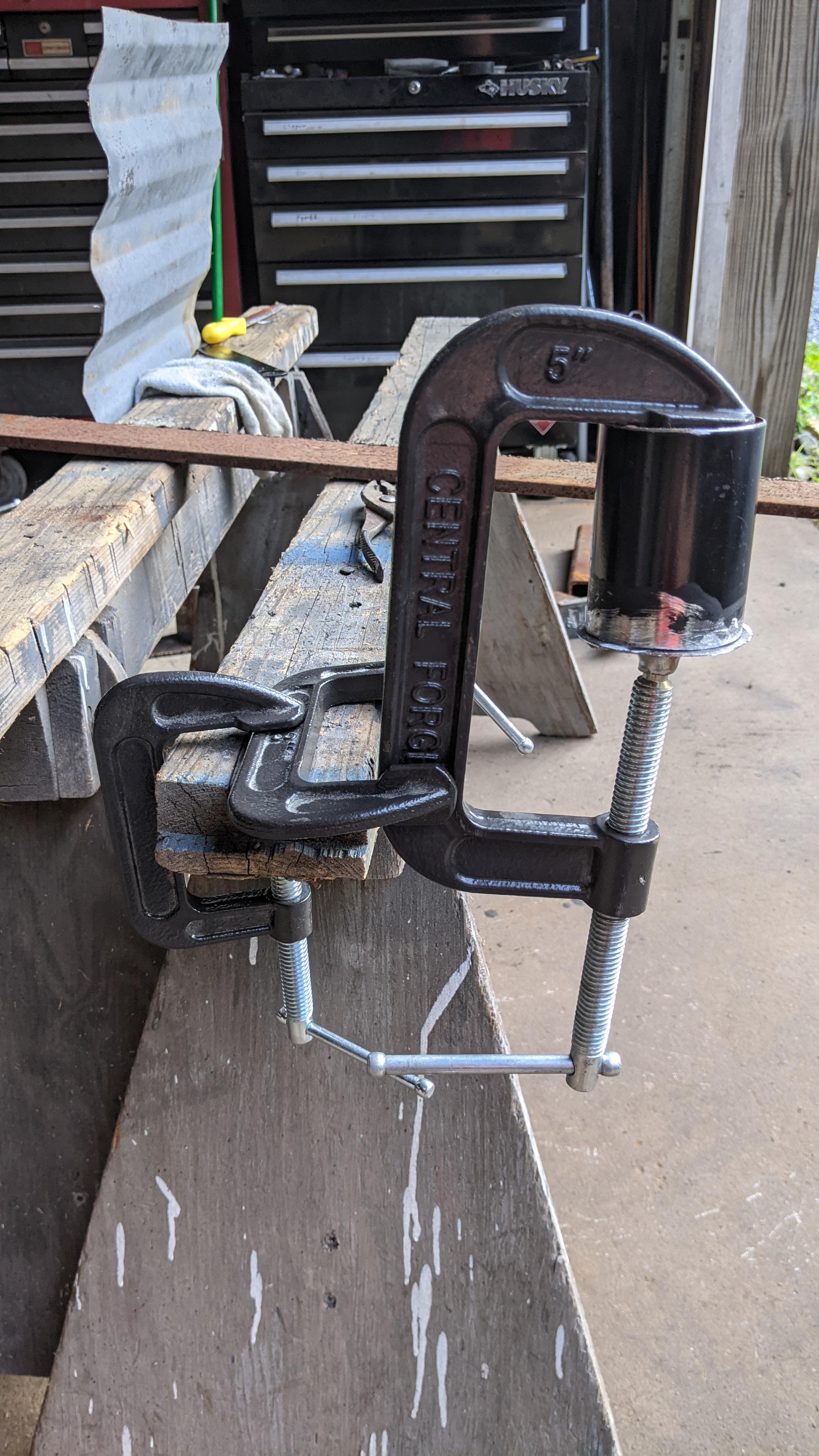 Who needs a bench vise when you could just use some C-clamps? | Scrolller