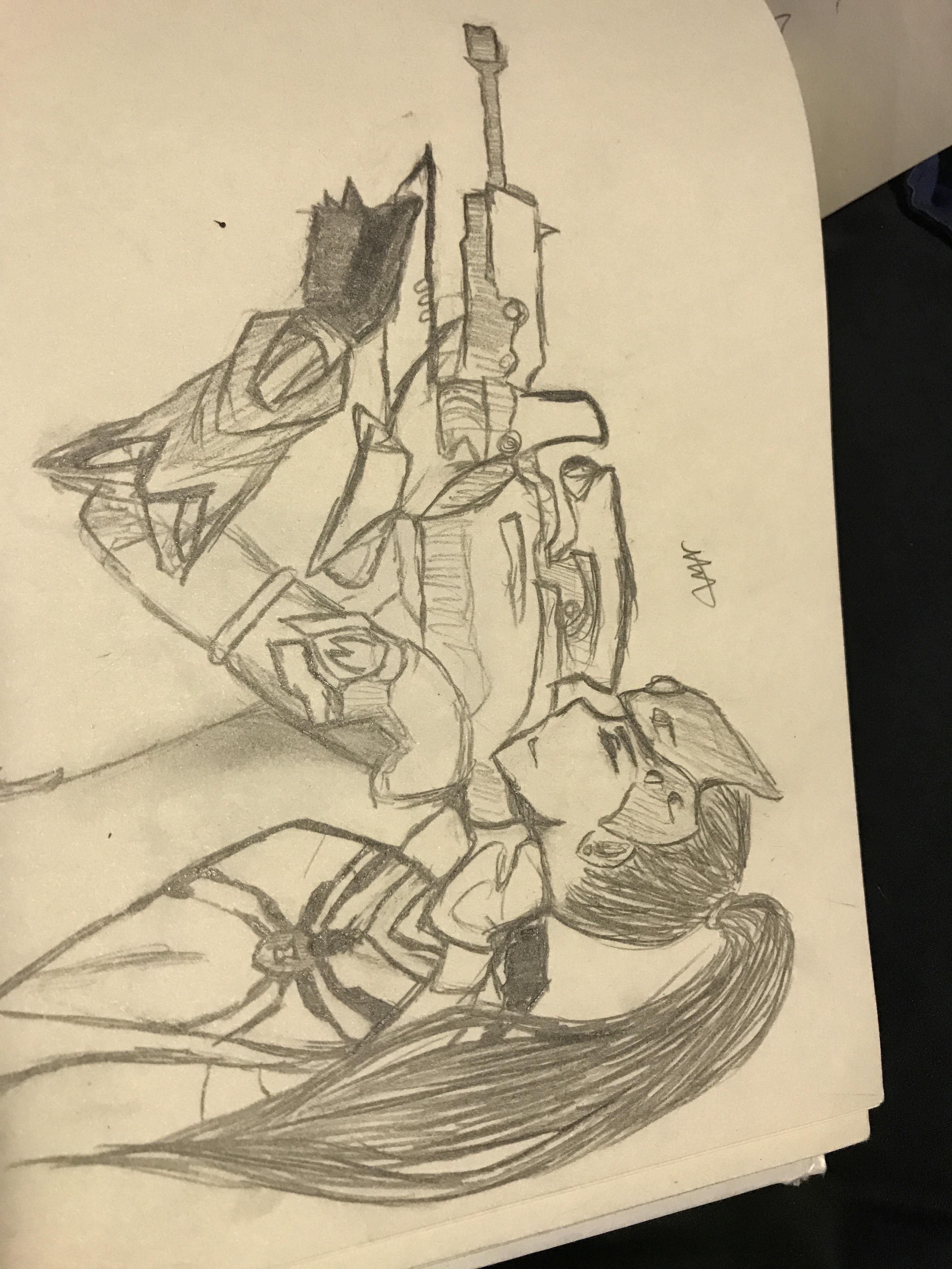 widowmaker doodle from french class!! She was really fun to do!! | Scrolller