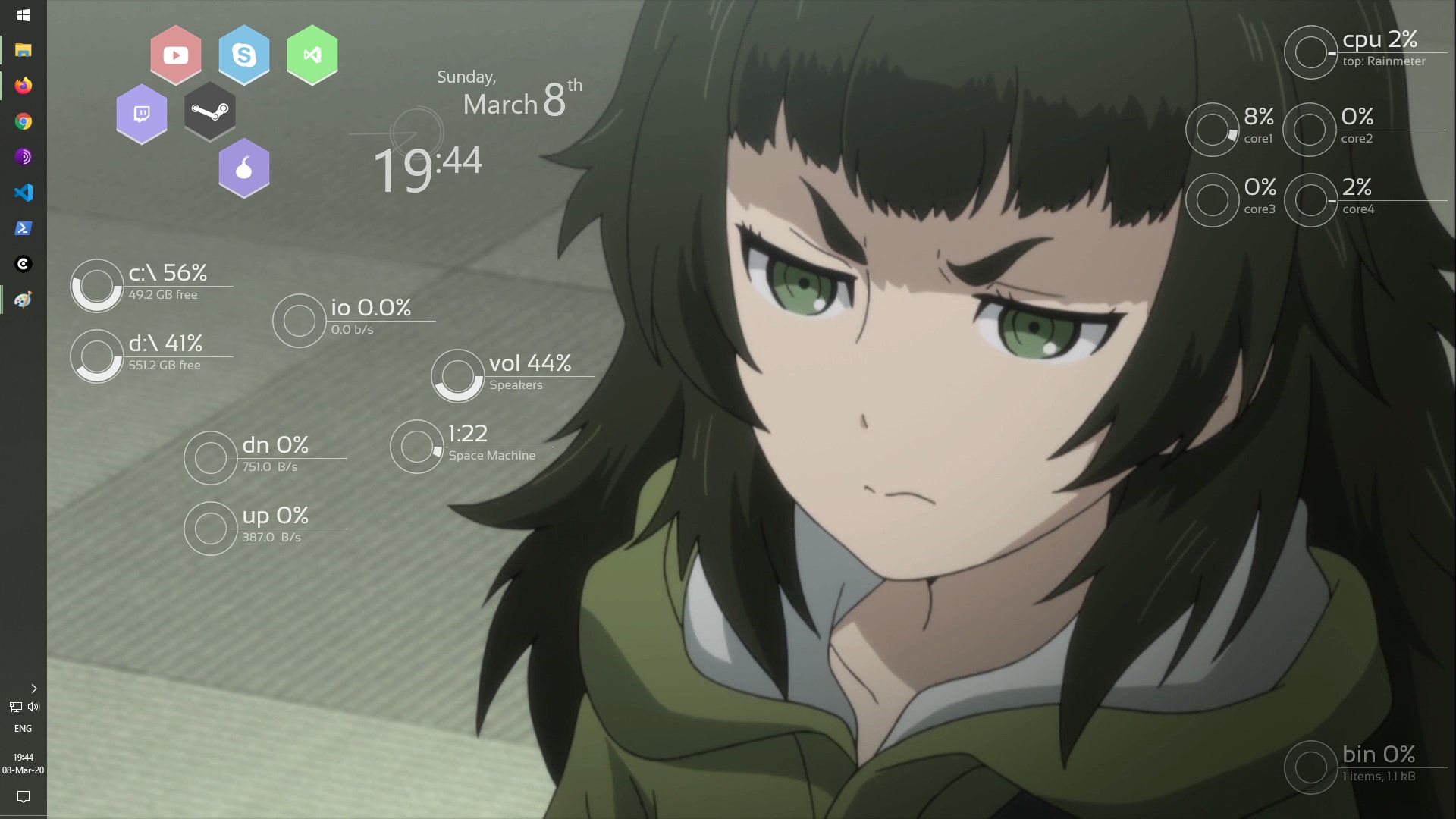 Win10 desktop: "Maho Metrics" [Rainmeter] | Scrolller