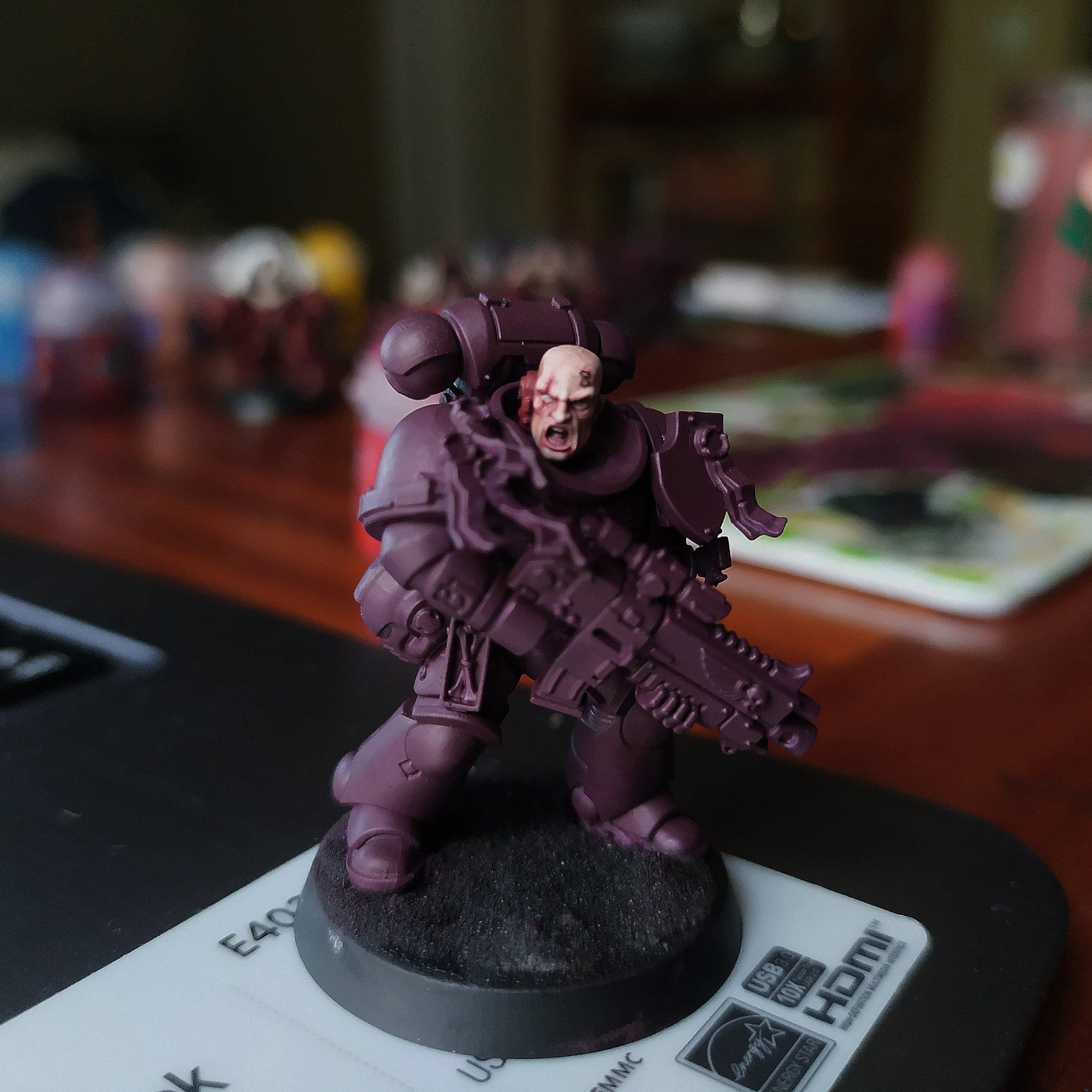 WIP - First intercessor for my new custom chapter. The idea is to they look as fanatics zealot ...