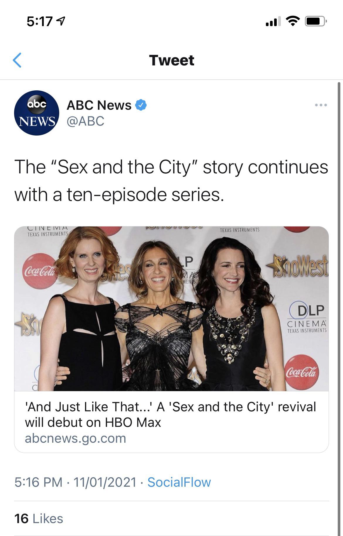 WOHOOOO !! SATC REVIVAL CONFIRMED ON HBO MAX!! | Scrolller