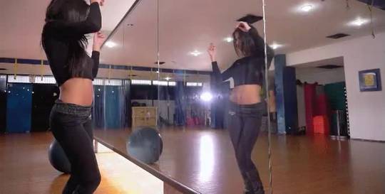 Working on her choreography. | Scrolller