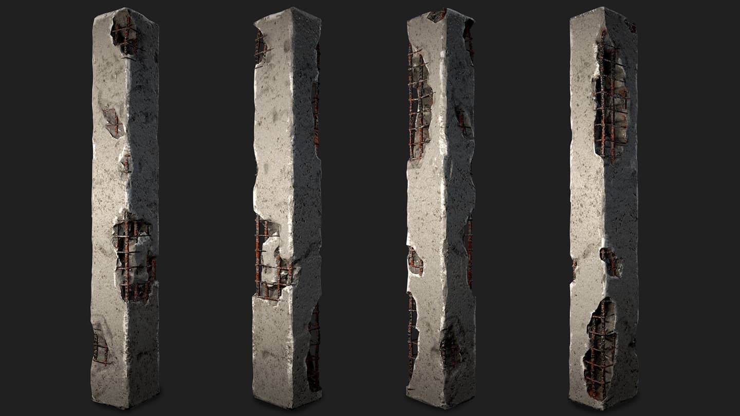 Worn Reinforced Pillar Asset that I sculpted in Zbrush! | Scrolller