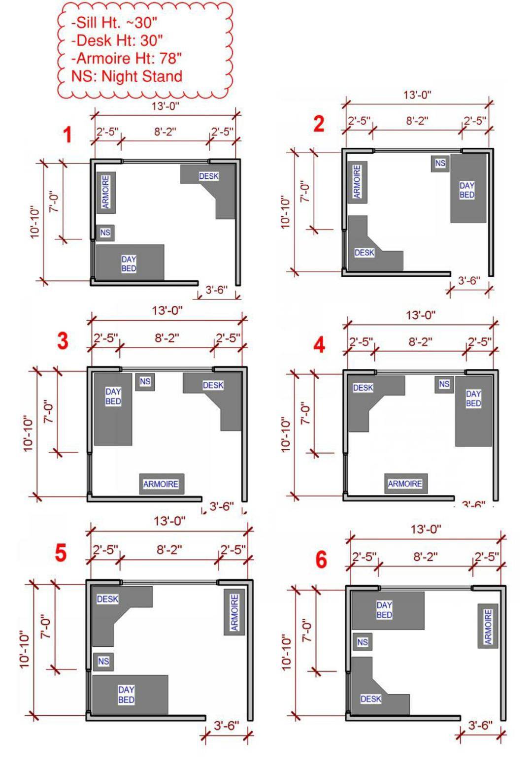 Would like input on potential room layout options for Bedroom/Office combo. More info in comment ...