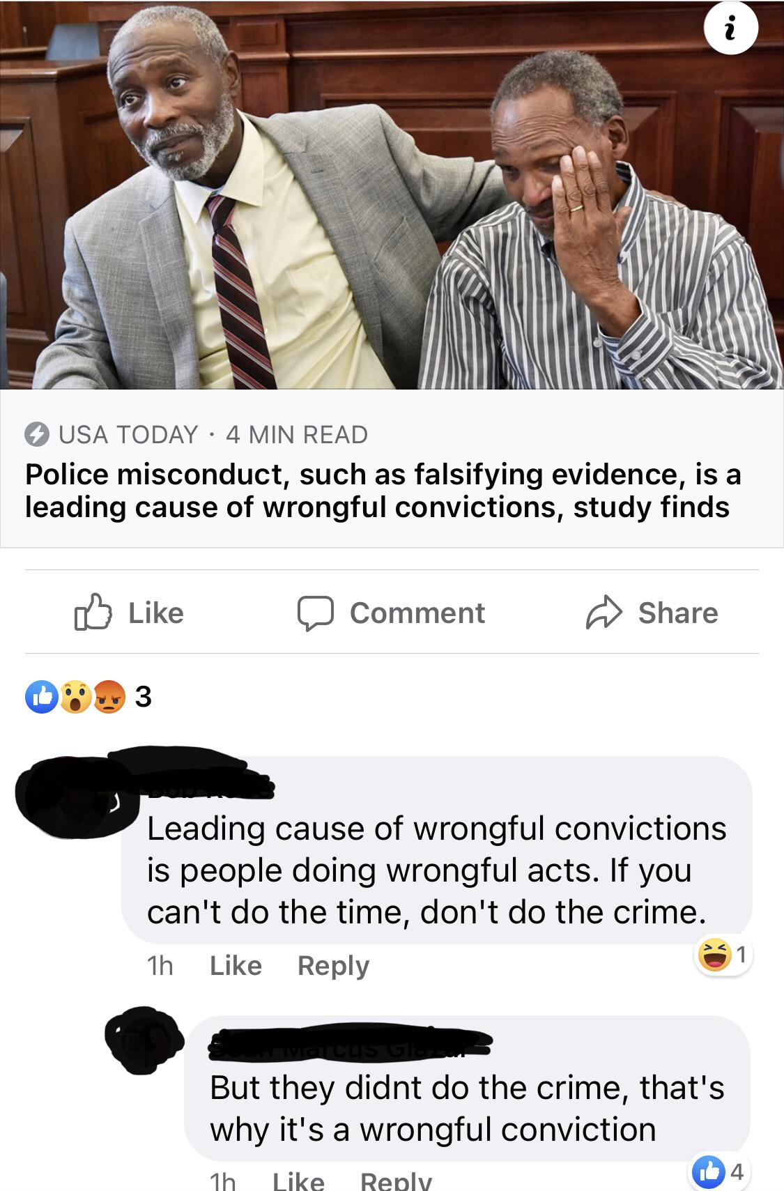 Wrongfully convicted? That’s what you get apparently... | Scrolller