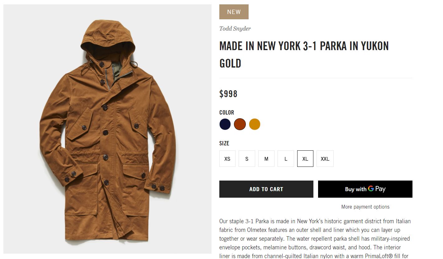 (WTC) Todd Snyder Made In New York 3 in 1 Parka | Scrolller
