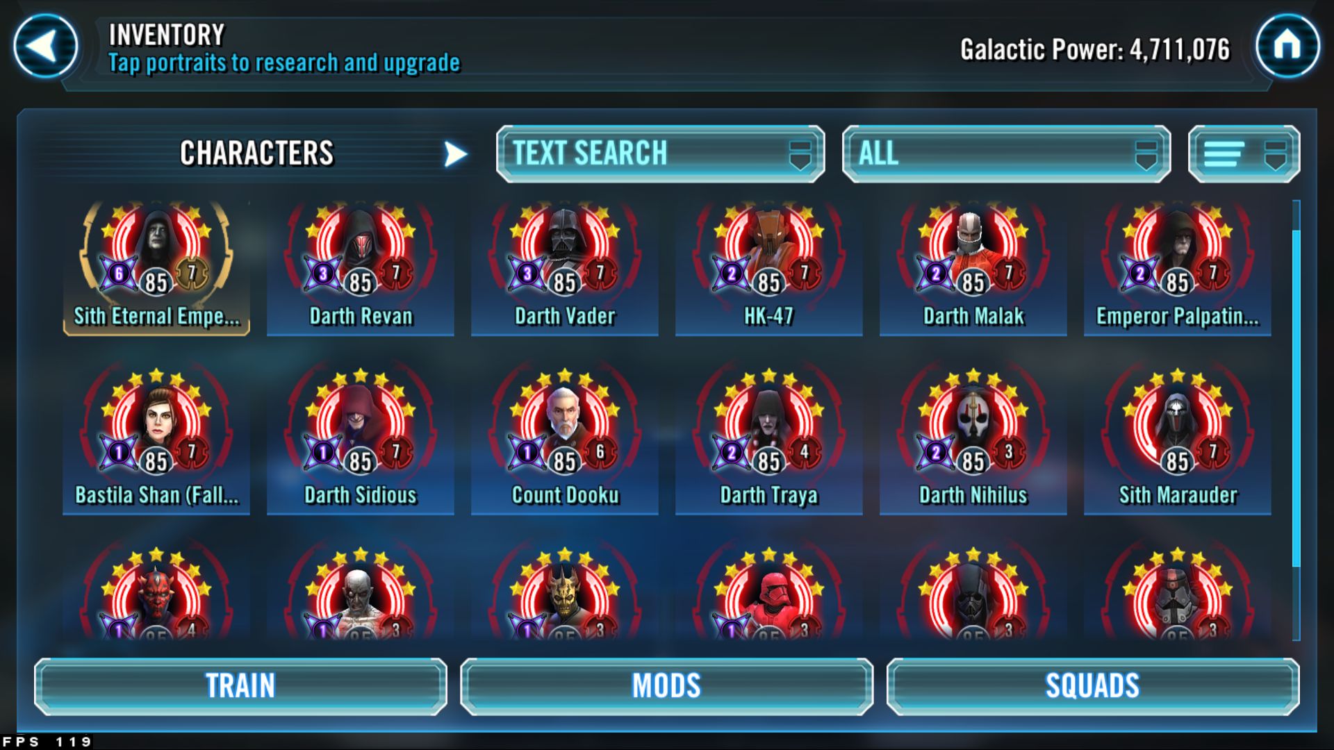 Years of perfecting the Sith faction f2p have paid off, and I have now reached UNLIMITED POWER ...