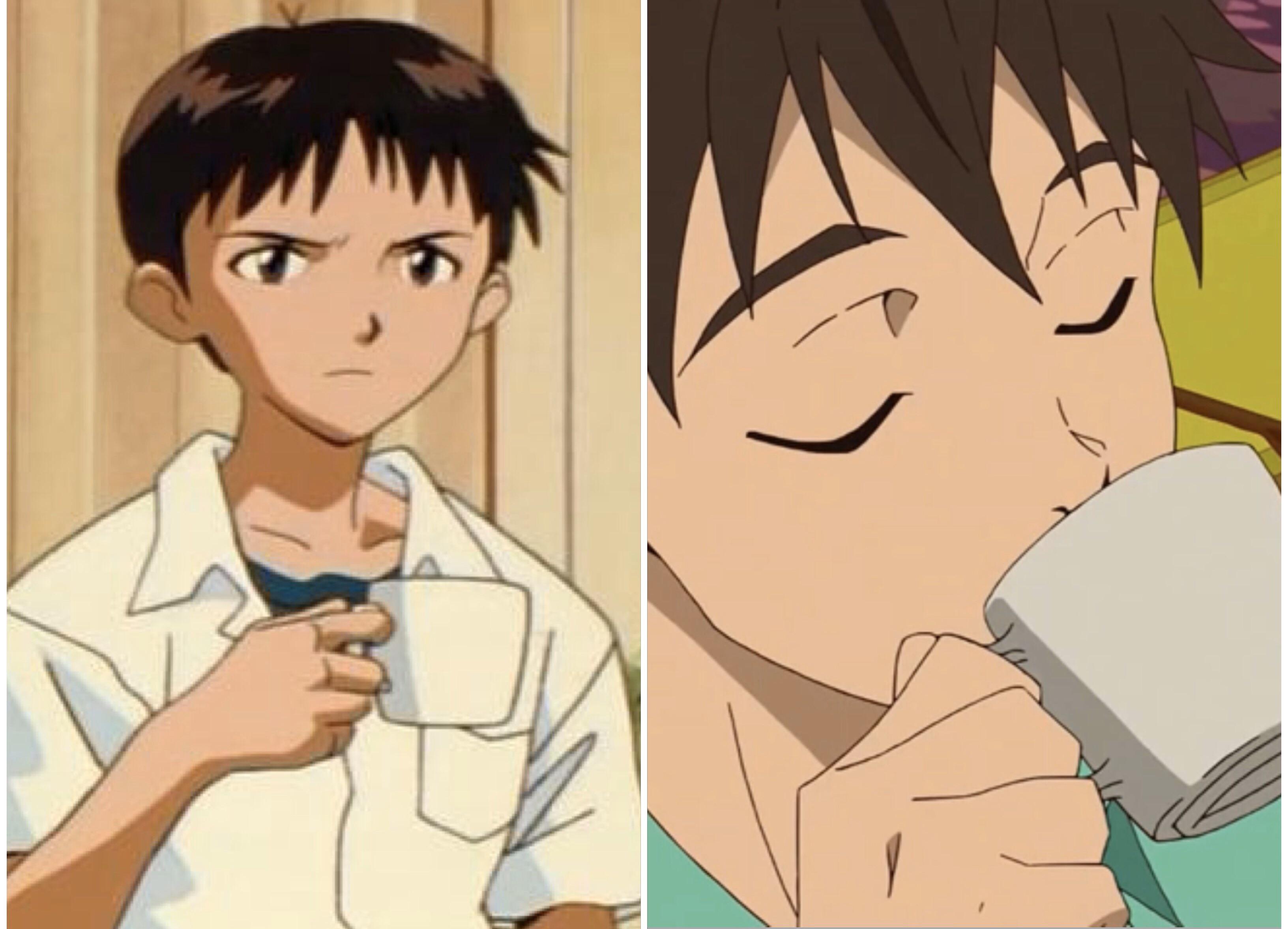 Yoshiyuki Sadamoto and his sassy bi boys with mugs | Scrolller