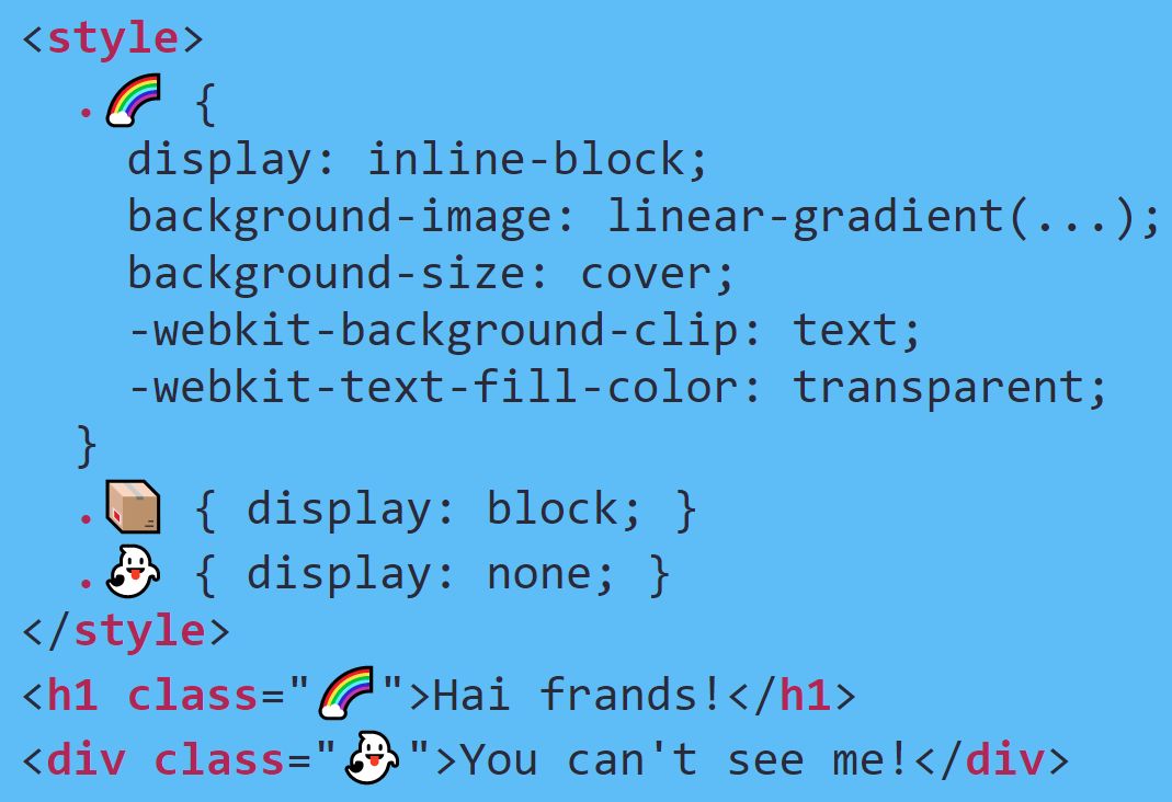 You can use emoticons as CSS selectors | Scrolller