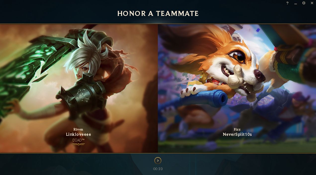 Your typical iron honor screen after a ranked game | Scrolller