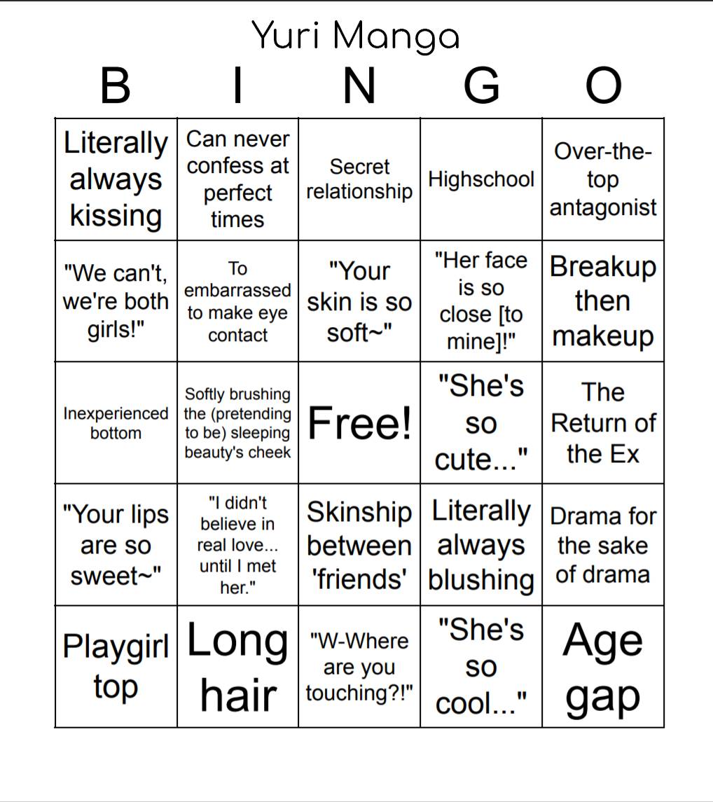 Yuri Manga Bingo [OC] | Scrolller