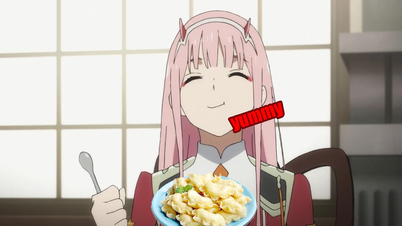 zero two eats pierogi | Scrolller