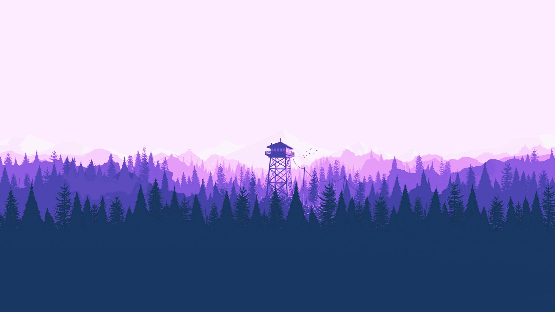 [1920x1080] Vaporwave version of the classic Firewatch wallpaper | Scrolller