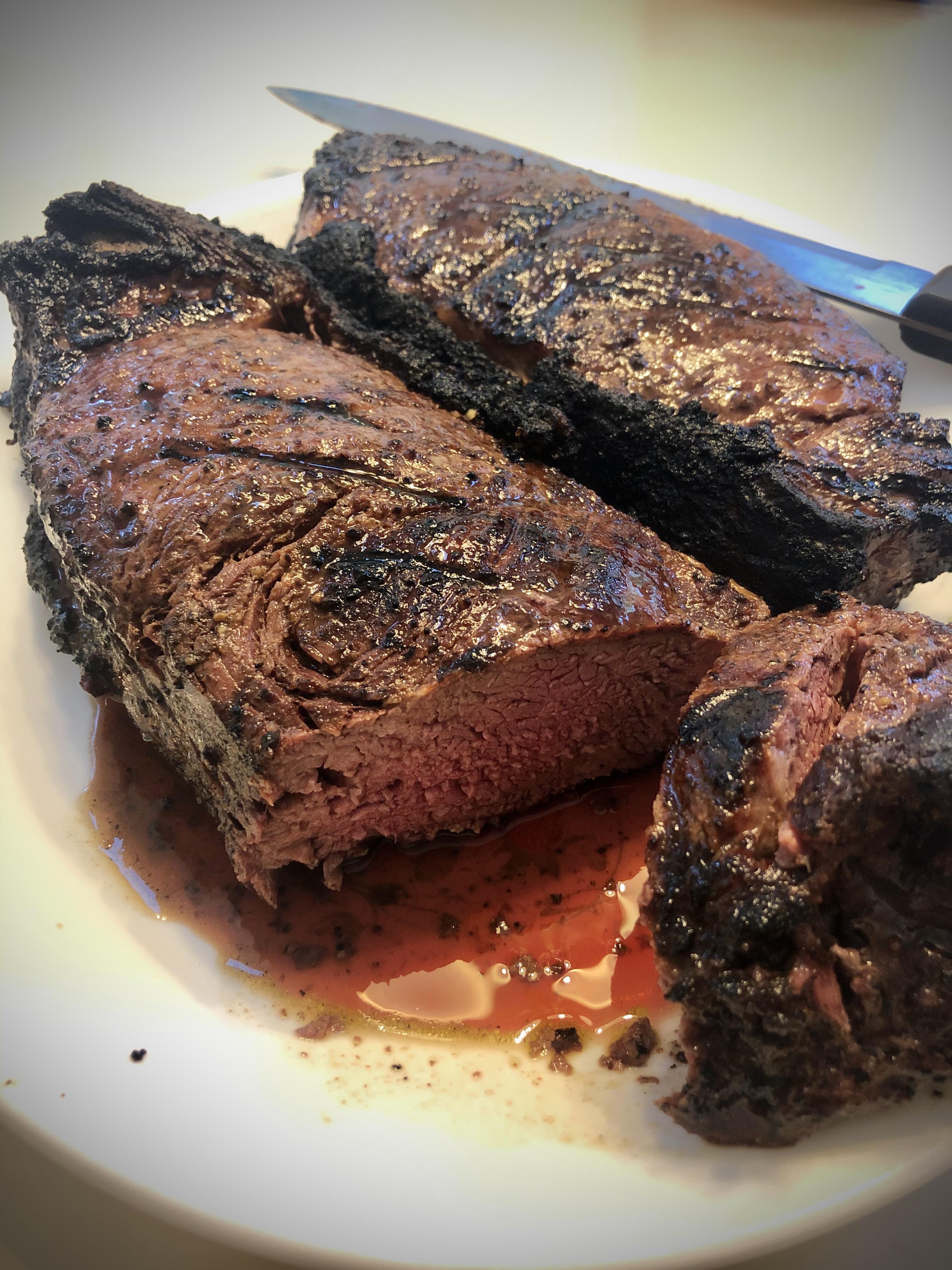 2 NY Strips, 4lbs total. Reverse Seared. | Scrolller