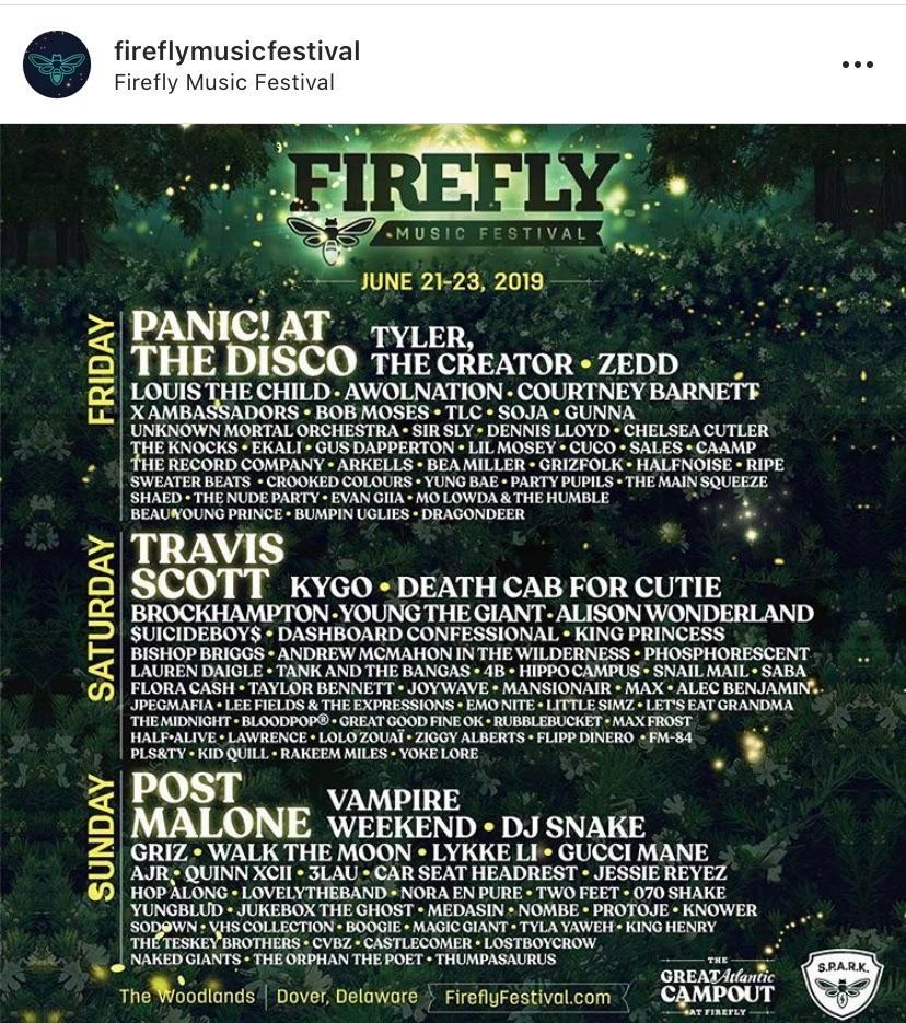 2019 Firefly Lineup. | Scrolller