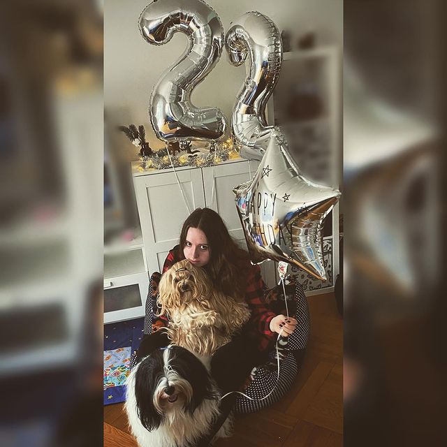 22nd birthday with dogs and silver balloons | Scrolller