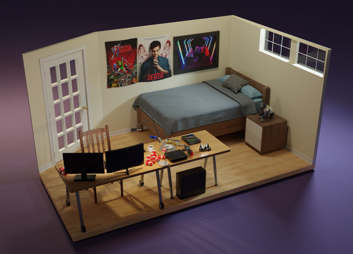 3D Render of Felix's new but technically old room xqcL | Scrolller