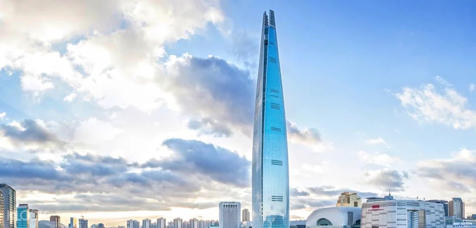 555.7-metre tall Lotte World Tower is the tallest building in South Korea and the fifth tallest ...