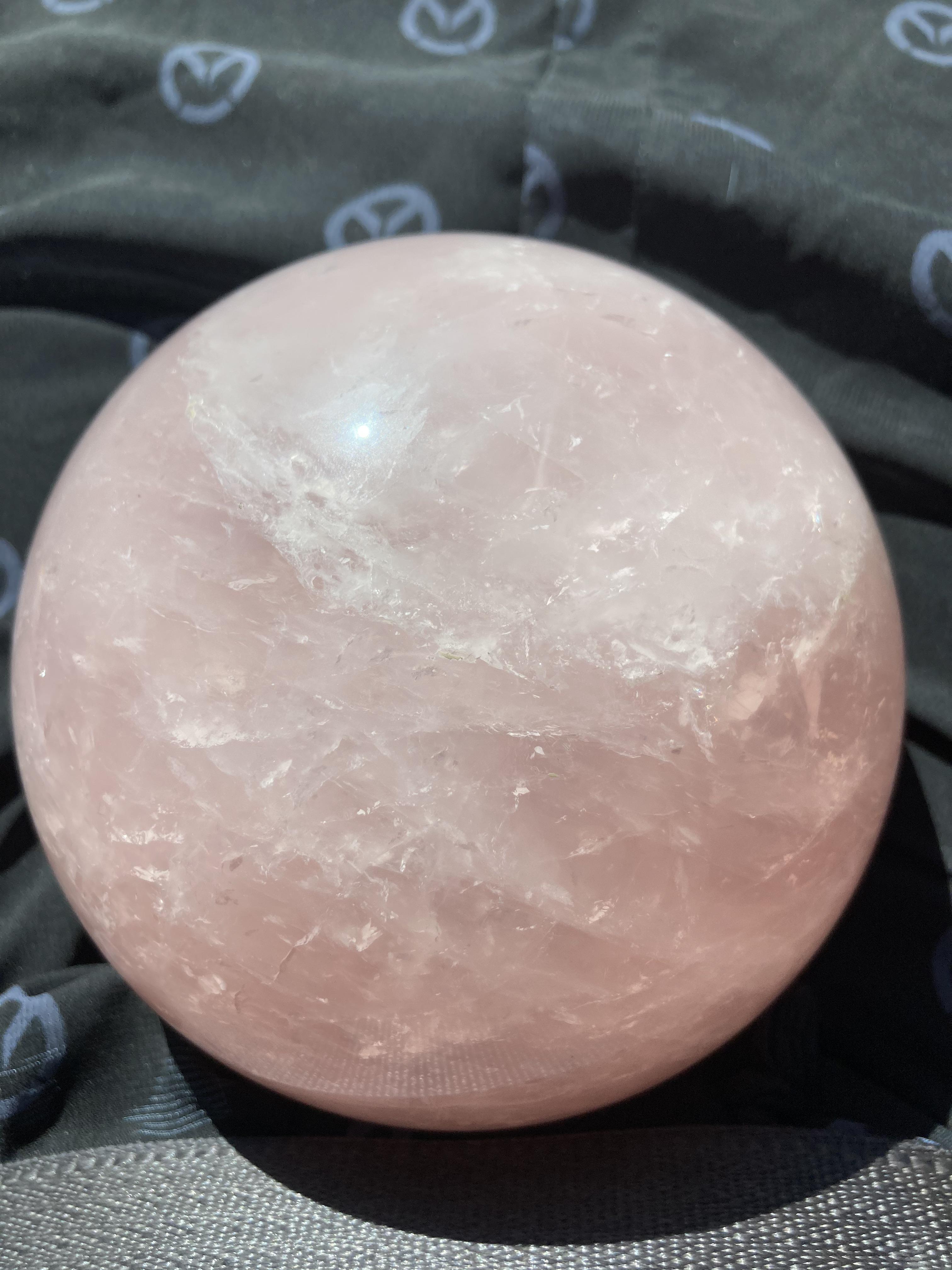6.55lbs rose quartz sphere. | Scrolller