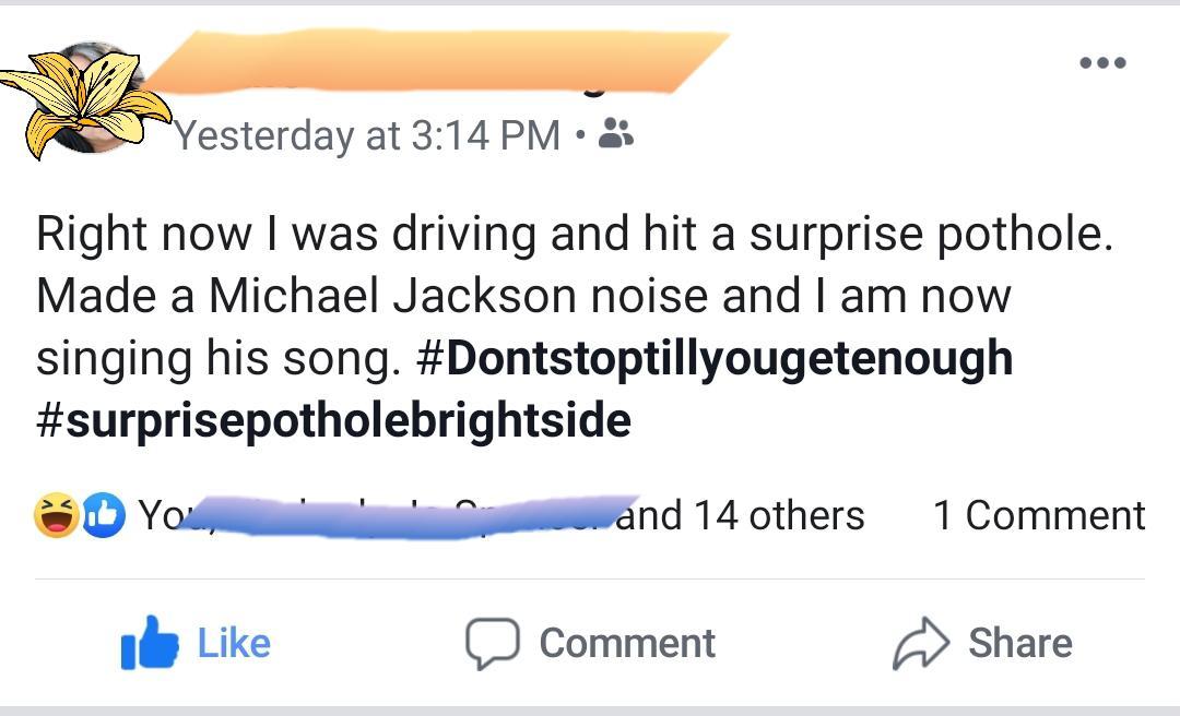 A brightside to potholes. | Scrolller