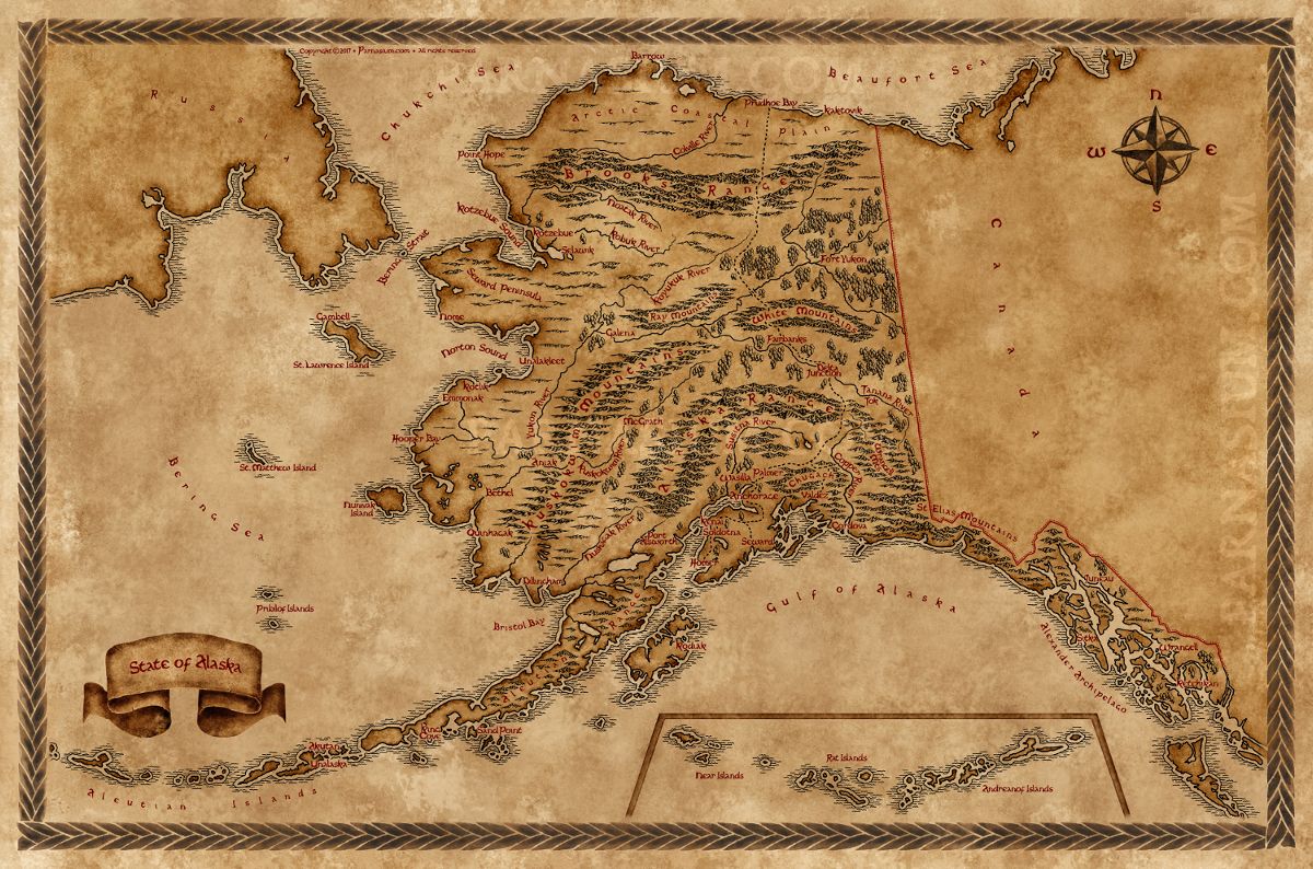 A Lotr inspired map of Alaska I drew | Scrolller
