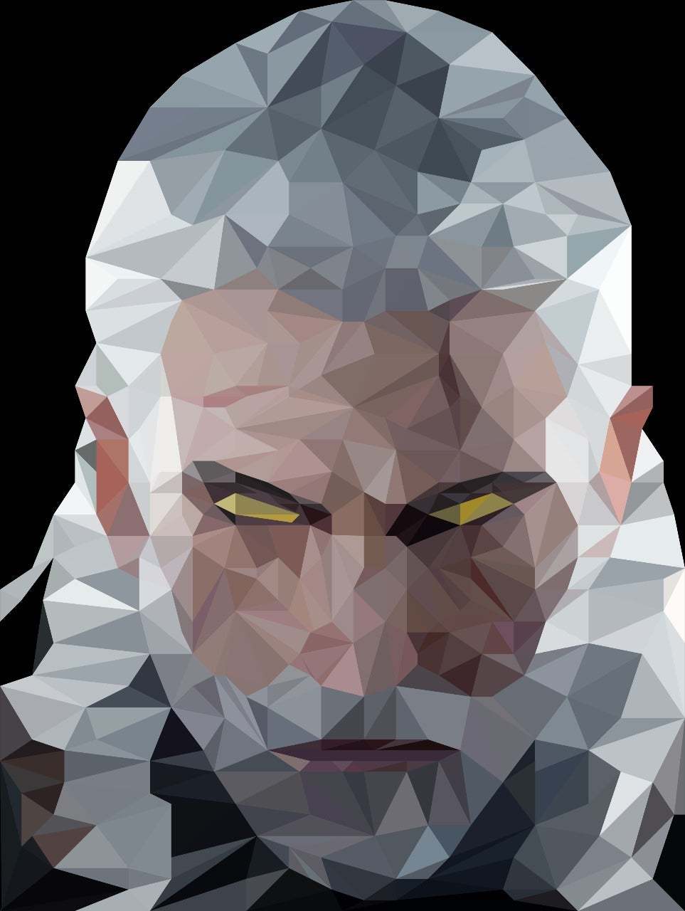 A Low poly model of Geralt's face (iam still a beginner) | Scrolller