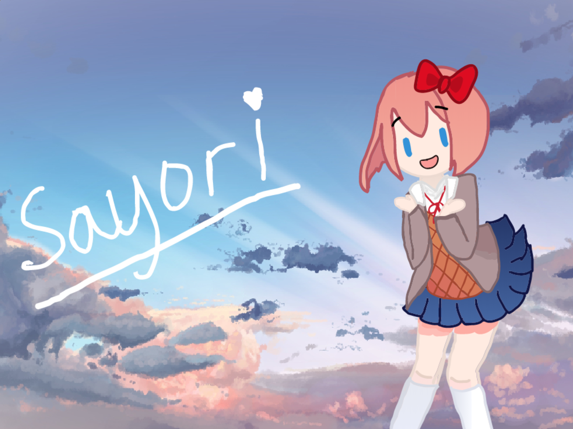 A Sayori Wallpaper I smashed together | Scrolller