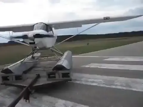 A seaplane takes off without the sea. | Scrolller