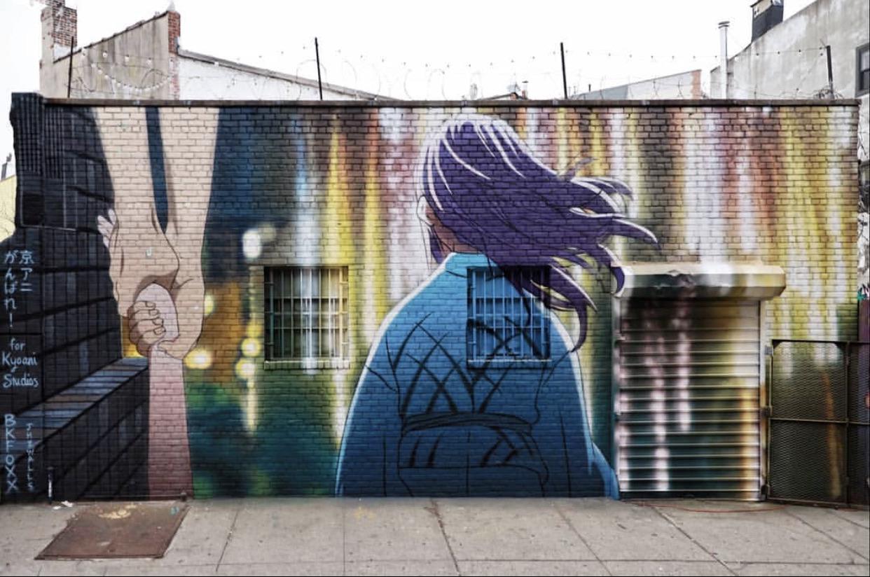 A tribute to Kyoani in Bushwick, Brooklyn. Made by BKFoxx | Scrolller