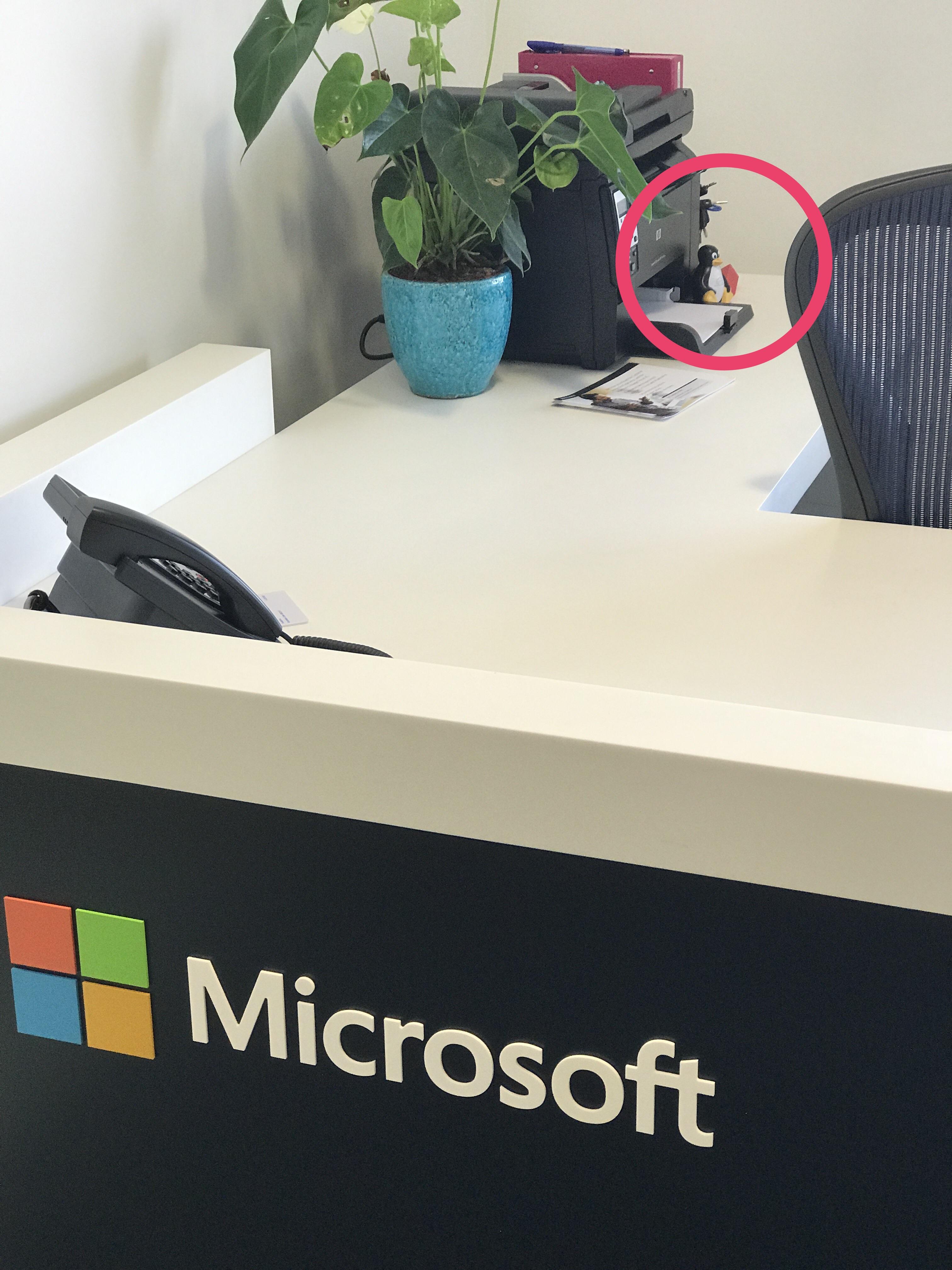 a tux penguin at Microsoft HQ | Scrolller