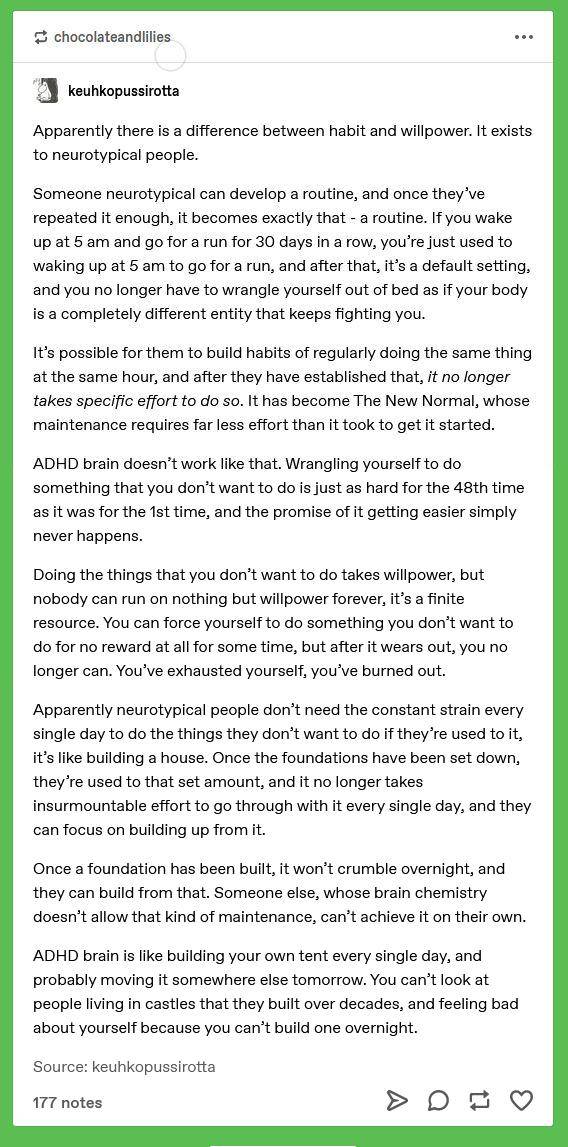 ADHD and willpower | Scrolller