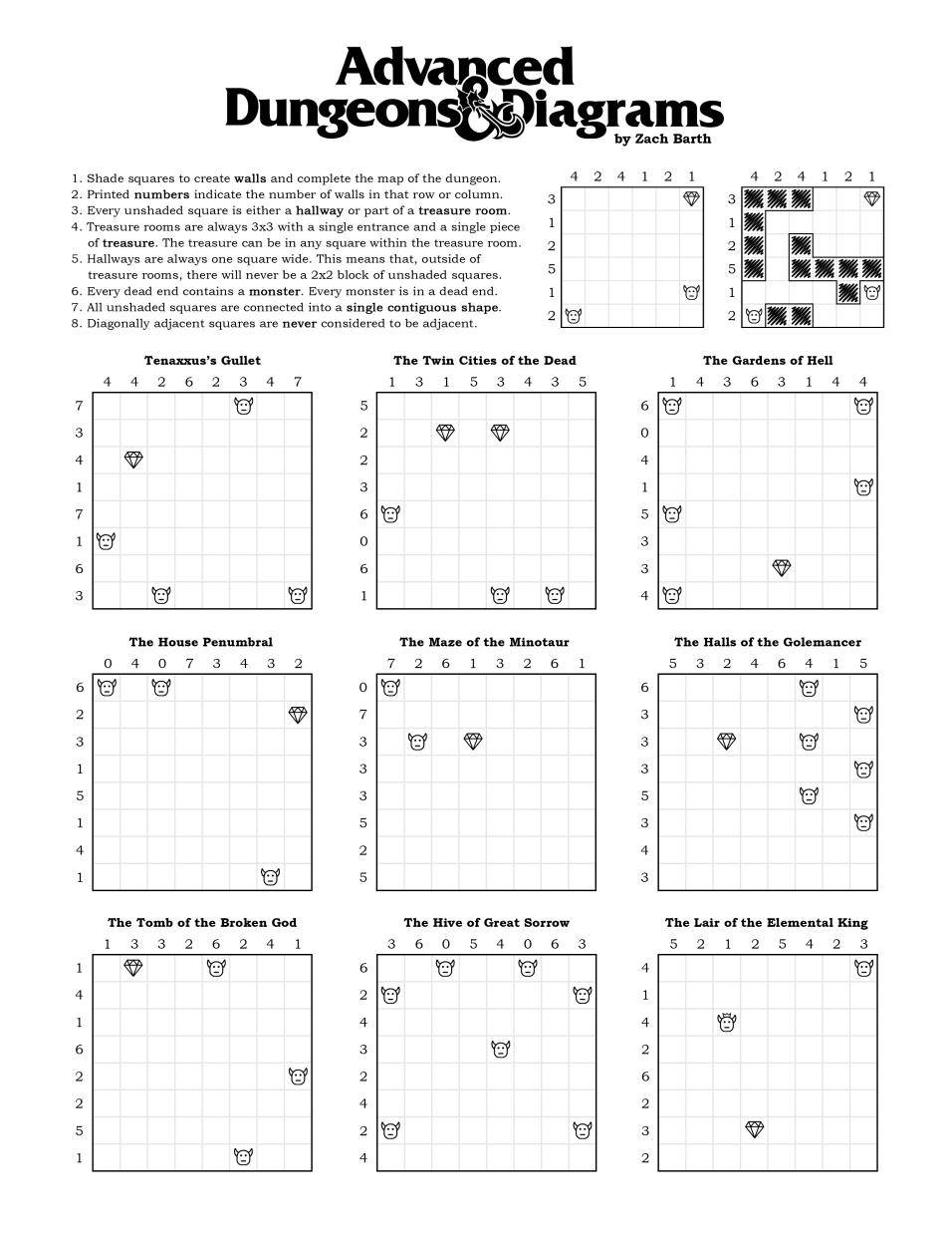 Advanced Dungeons and Diagrams - Map making logic puzzles by Zach Barth | Scrolller