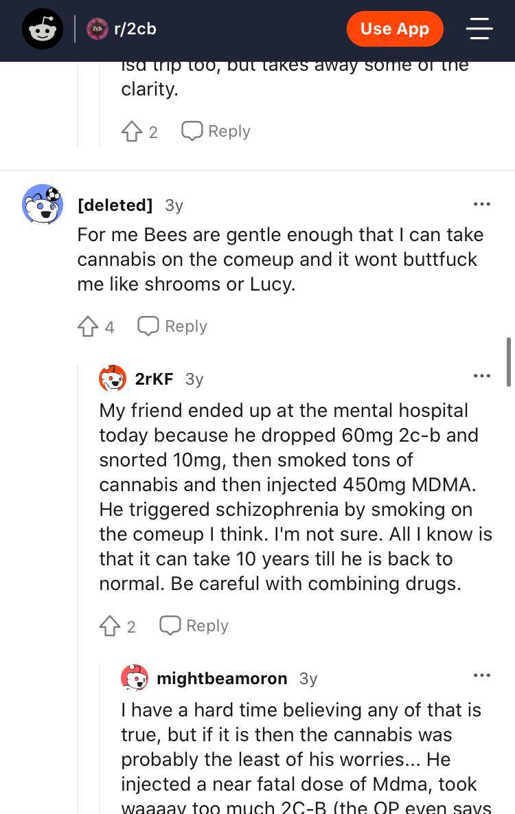 Ah yes, the ol' classic, mainlining half a gram of MDMA. Schizophrenia? Triggered it mate ...