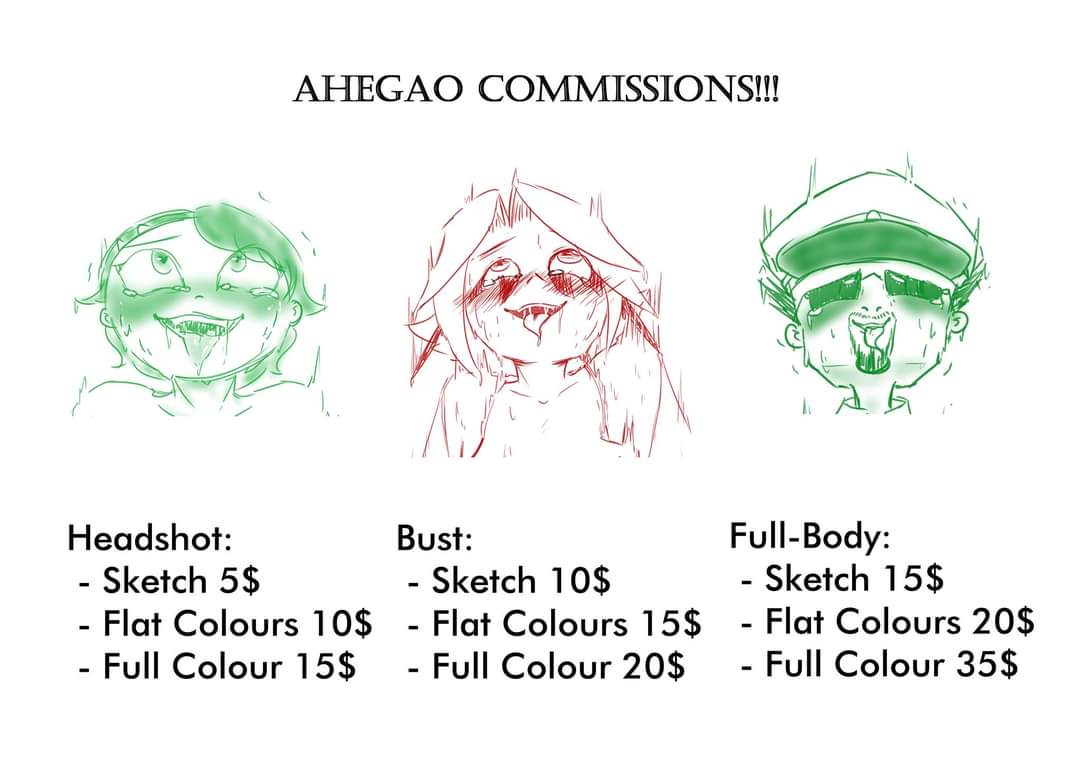 Ahegao commissions! | Scrolller