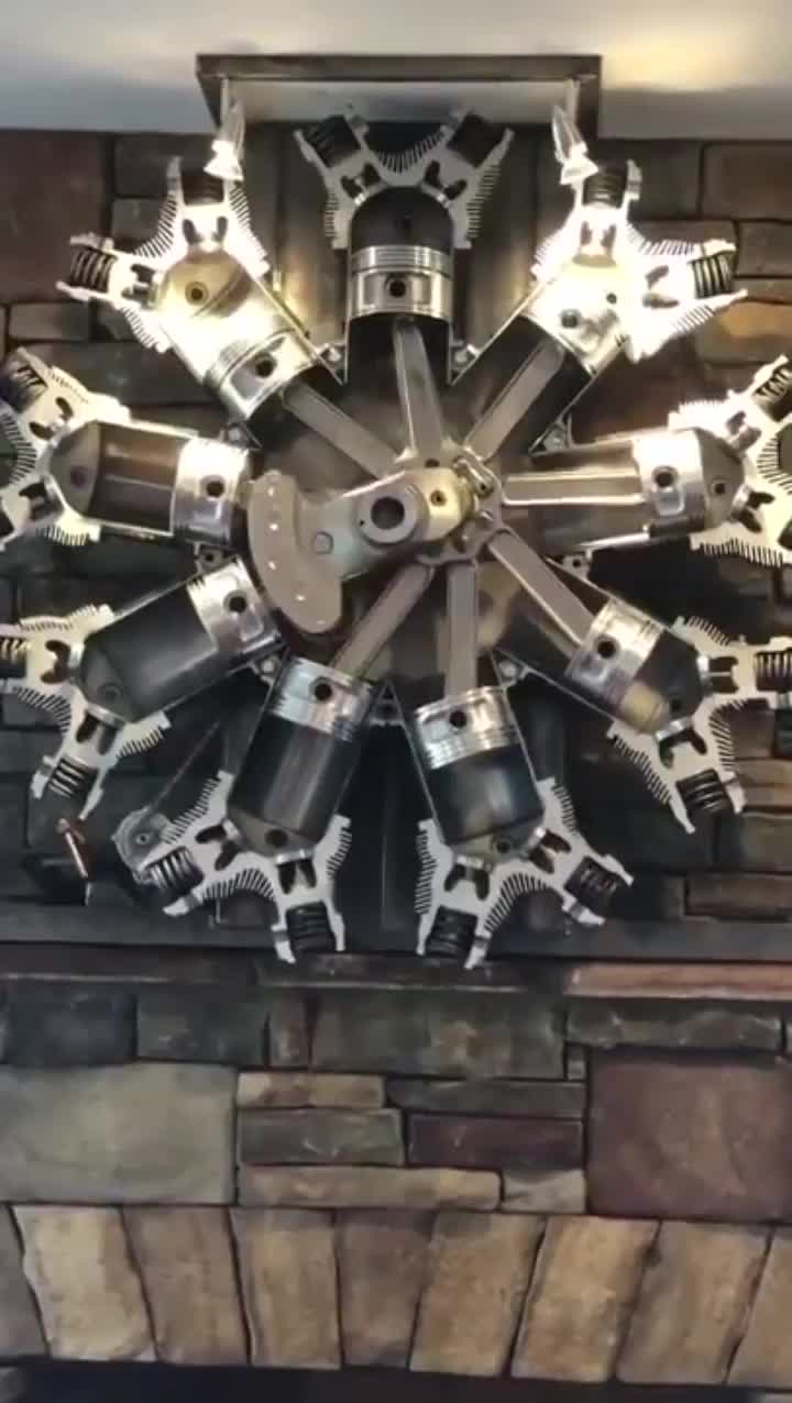 Airplane radial engine cutaway wall art [728x1290] | Scrolller