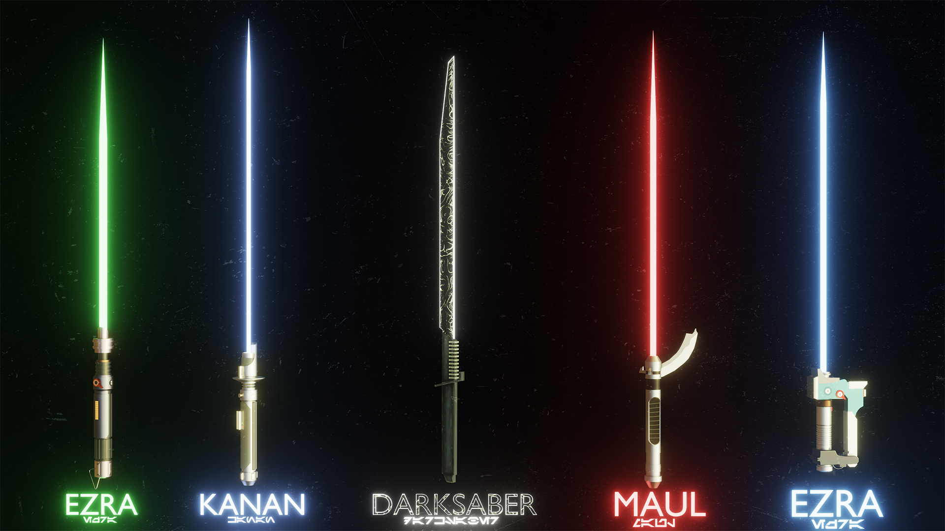 All the Lightsabers I've modelled so far: | Scrolller