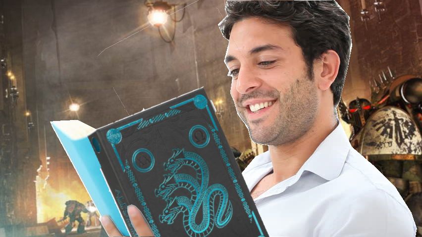 Alpharius reading his own book | Scrolller