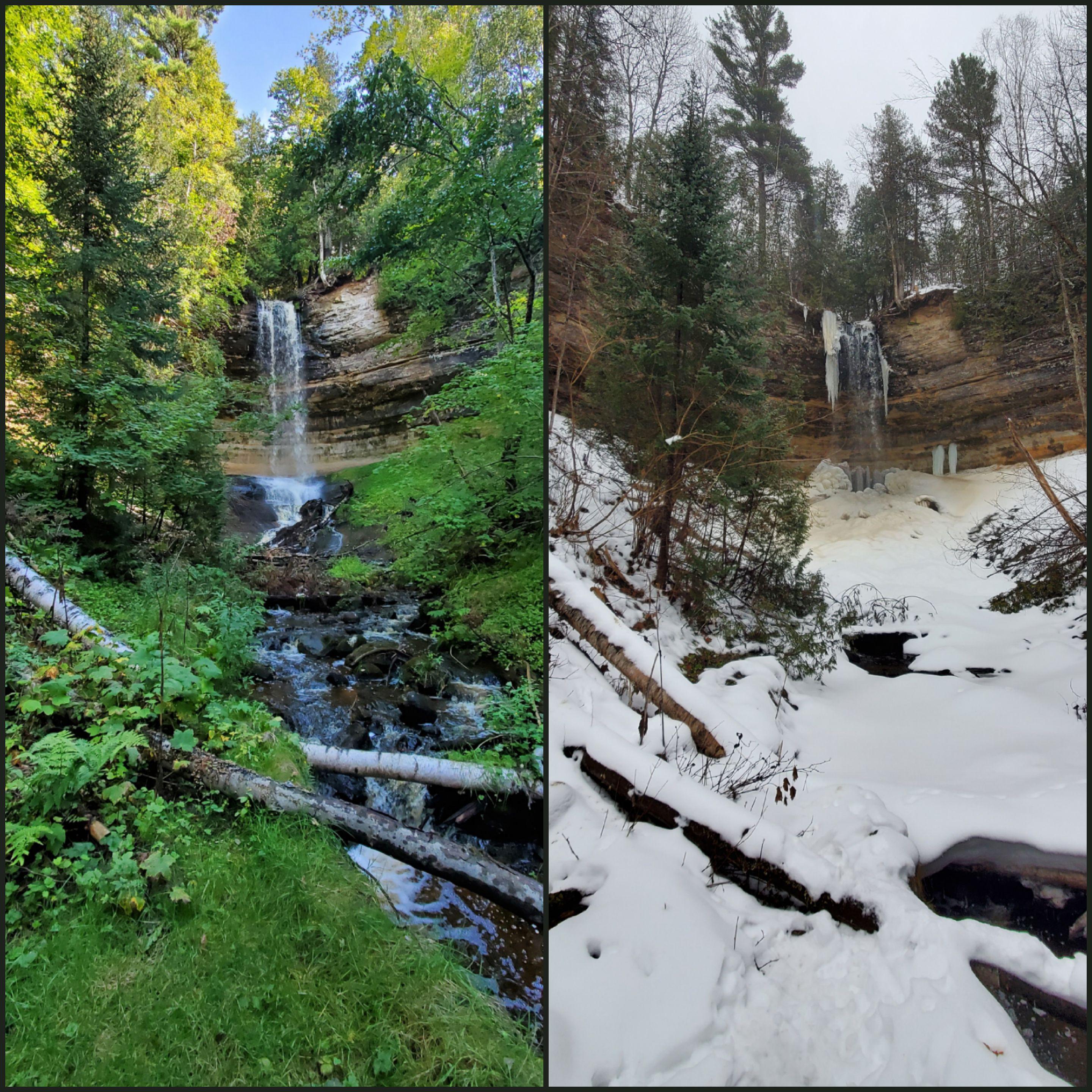 Amazingly beautiful Munising falls September 2020 vs January 2021 | Scrolller