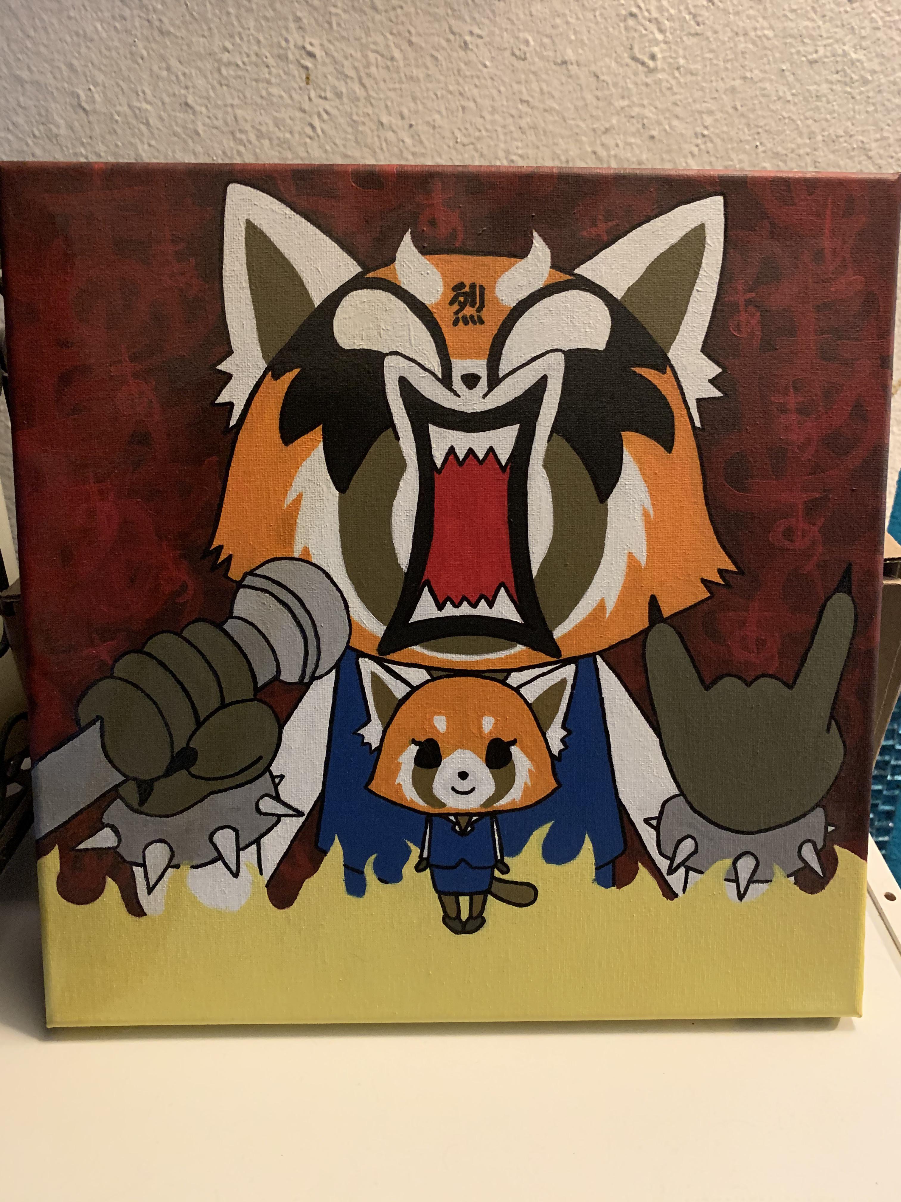An Aggretsuko painting I made for my wife! | Scrolller