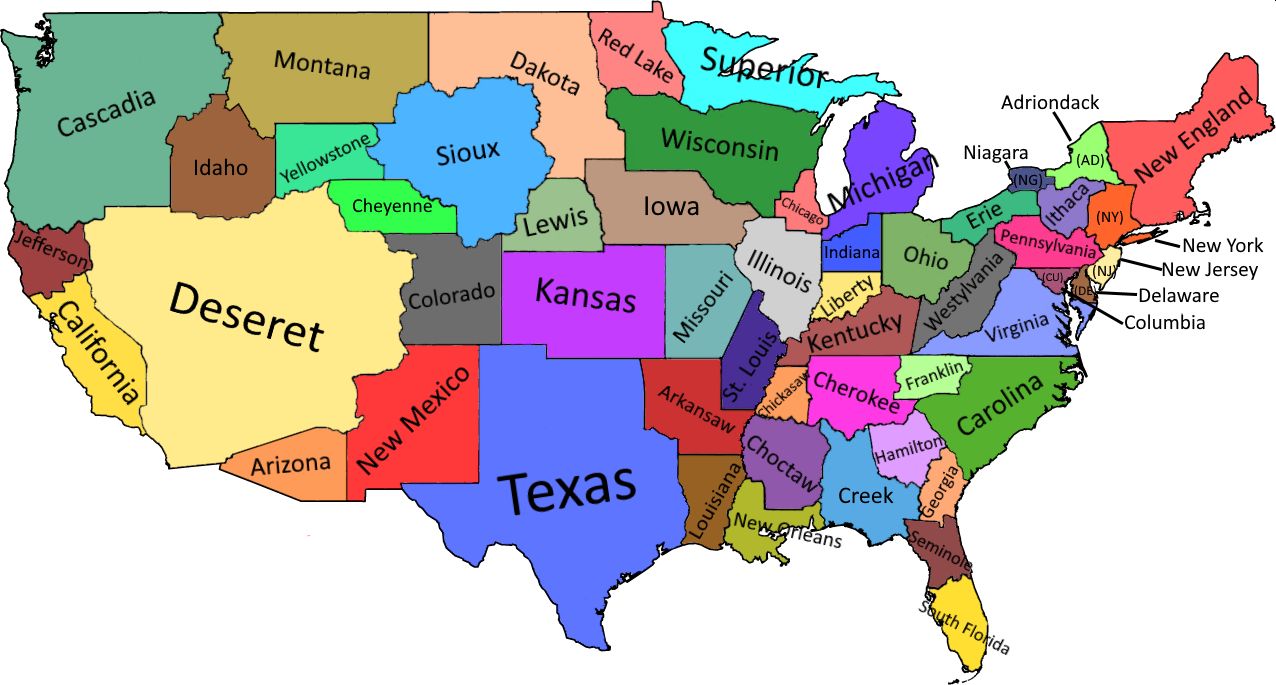 An alternative map of the US I made | Scrolller