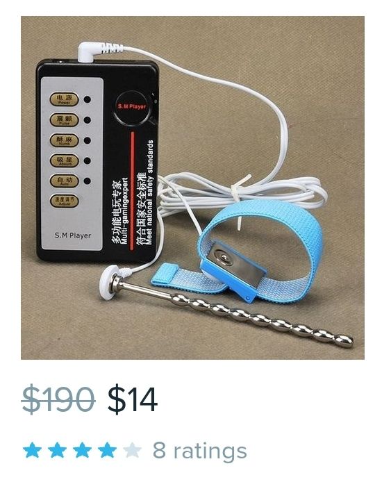 An "Electric Shock Therapy Stimulation Therapy Massager Electro Horse Eye Urethral and Ring E ...
