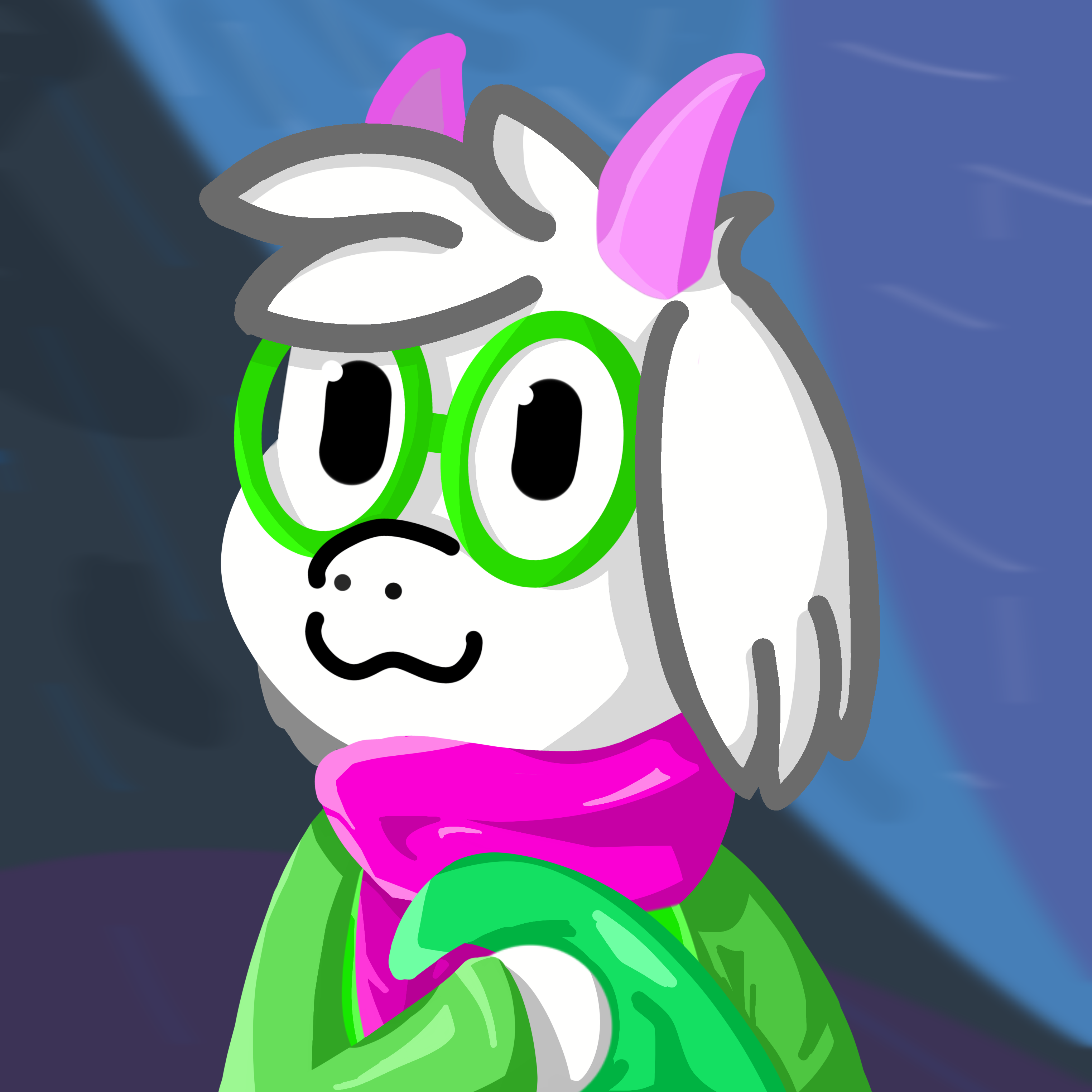 An old drawing of Ralsei without his hat that I made..I considered it unworthy of being on this ...