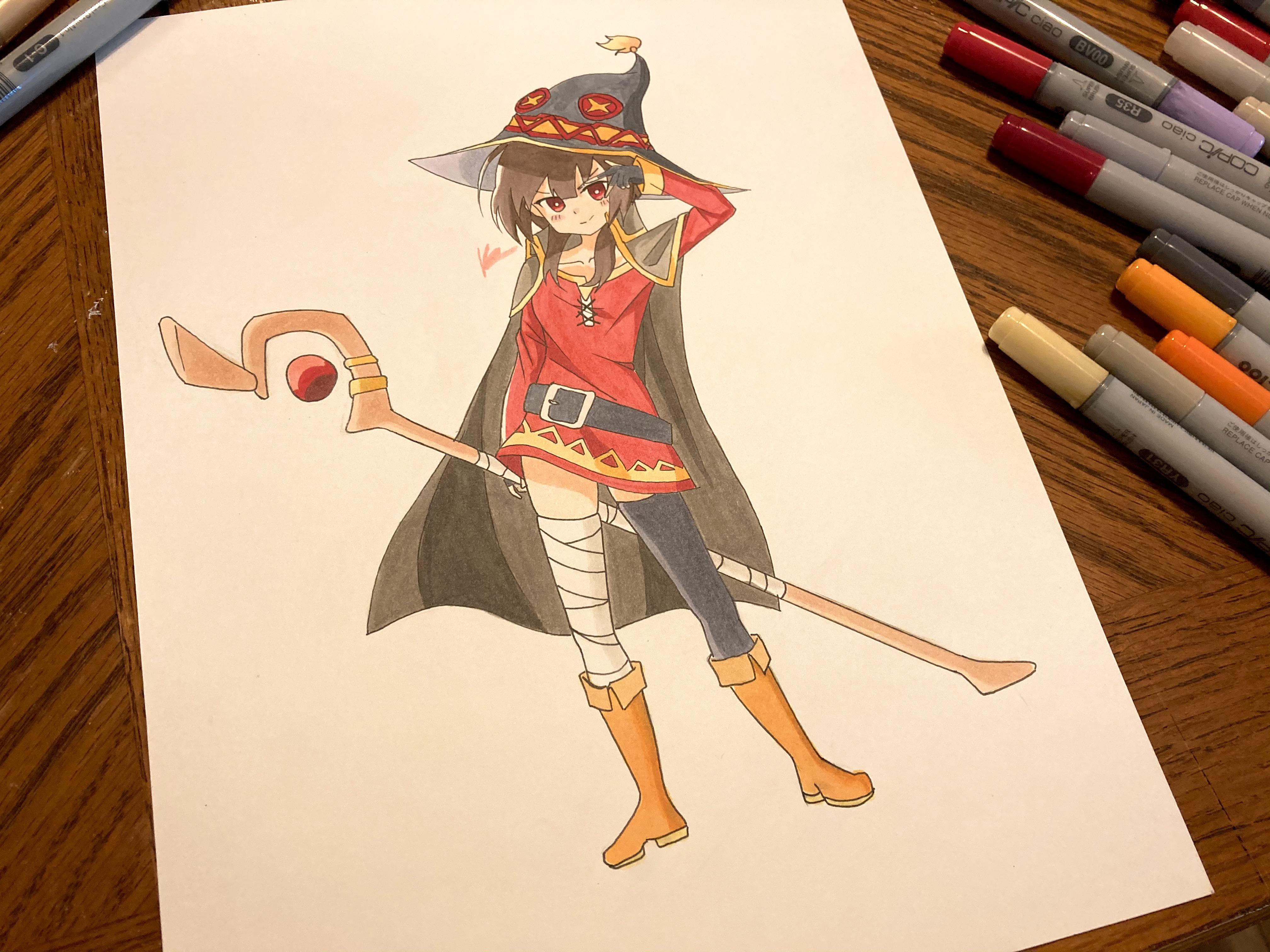 Another Megumin drawing! Traditional this time. | Scrolller