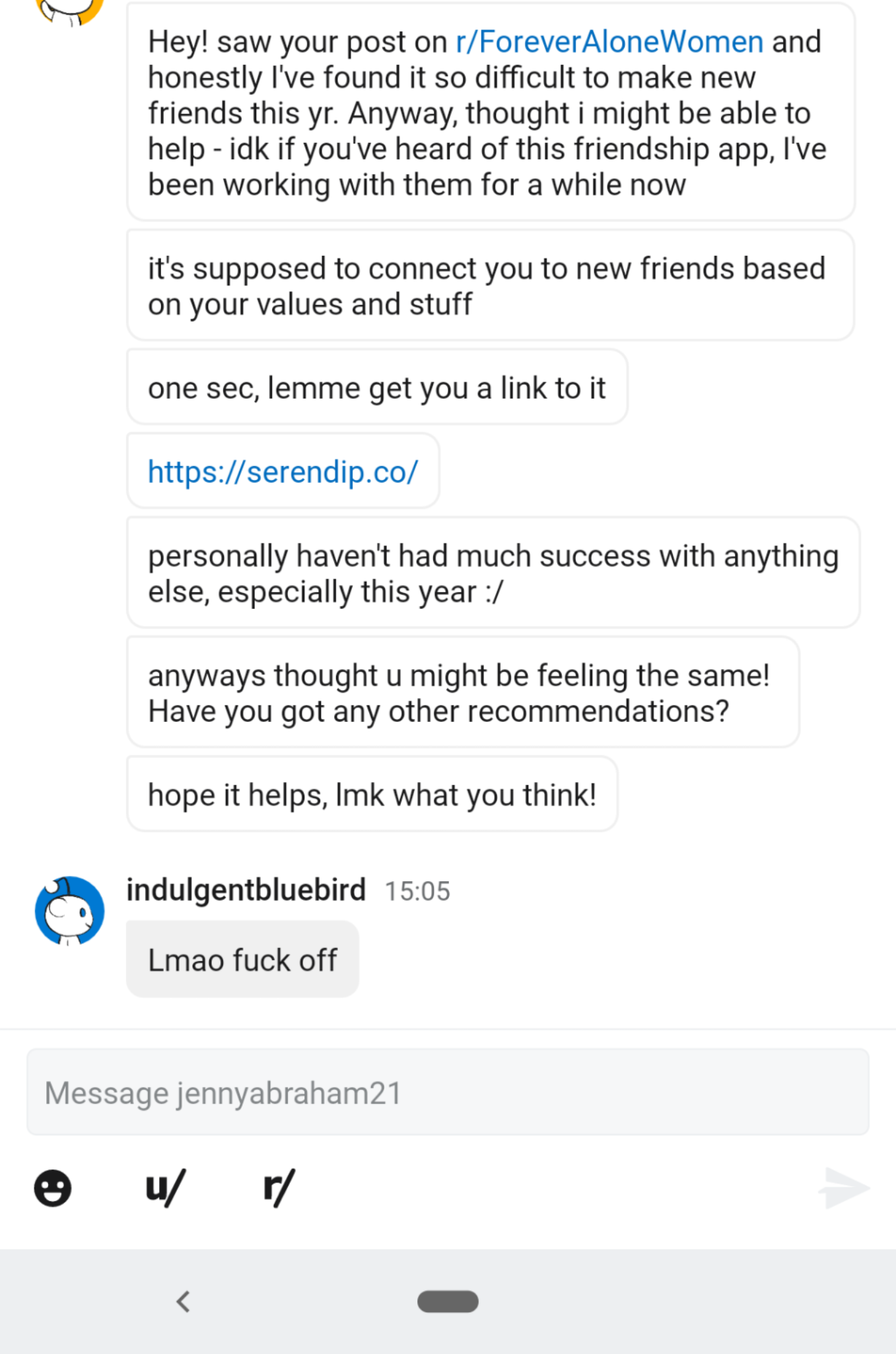 Anyone else been getting these bot messages? | Scrolller