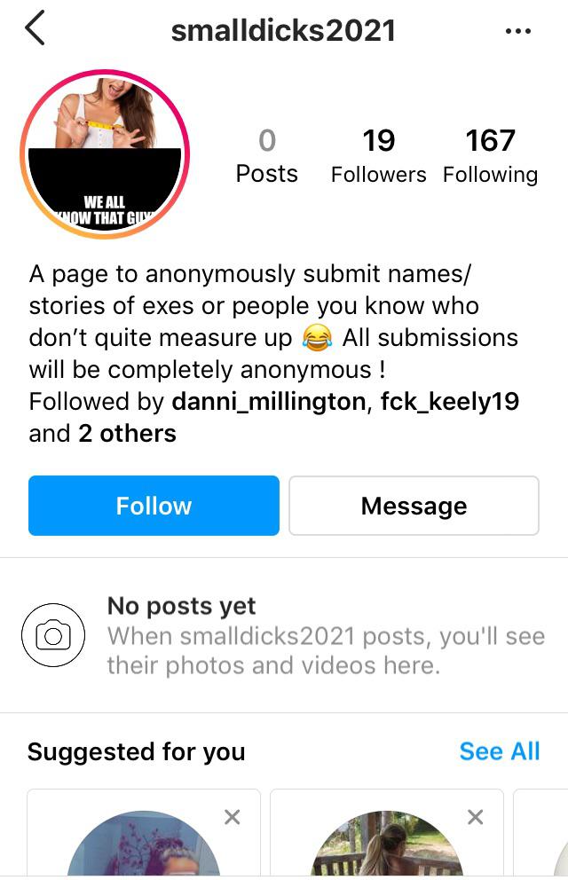 Anyone else seen this insta ? It’s for people to submit guys with small dicks to be added to ...