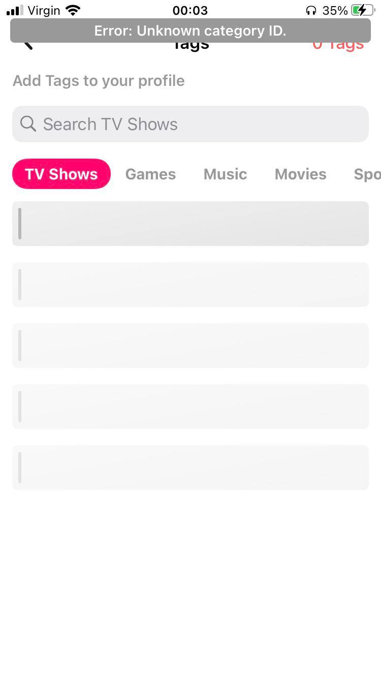 Anyone know how to fix this ? Tags don’t appear at all on mine or anyone else’s profiles and ...
