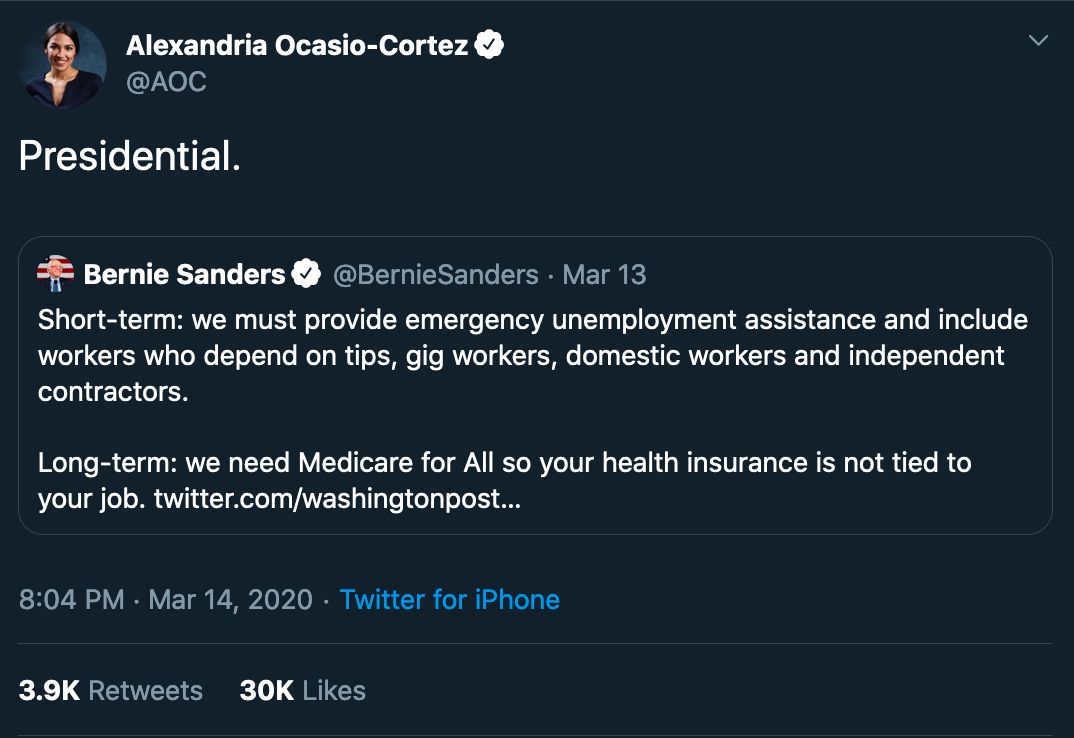 AOC sums Bernie Sanders up in 1 word. | Scrolller
